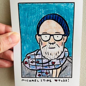 Michael Stipe - 4 X 6 Print, Portrait, Art, Wall, Crayon, Music, Gift ...
