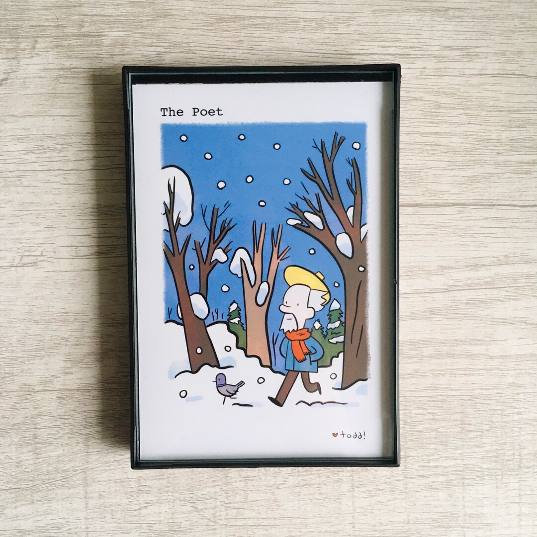 The Poet - Winter Walk - 4x6 Inch Print, Art, Drawing, Minimalist ...