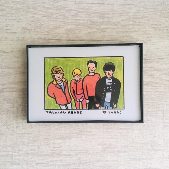 Talking Heads Print 4 X 6 Portrait Art Wall Crayon | Etsy