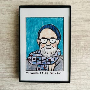 Michael Stipe - 4 X 6 Print, Portrait, Art, Wall, Crayon, Music, Gift ...