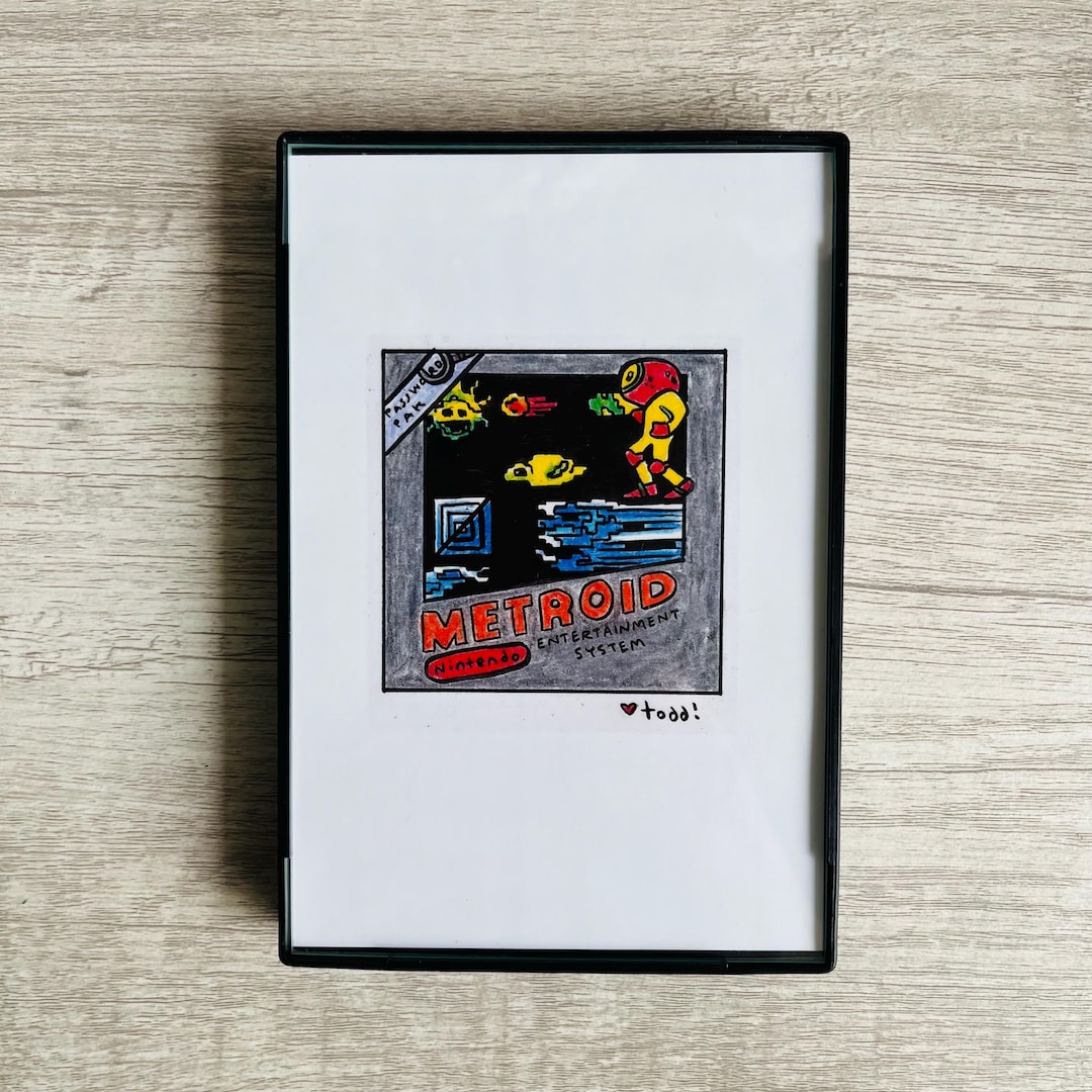 Metroid - 4x6 Inch Print, Video Game, Crayon Drawing, Gift, Gamer, Pop ...