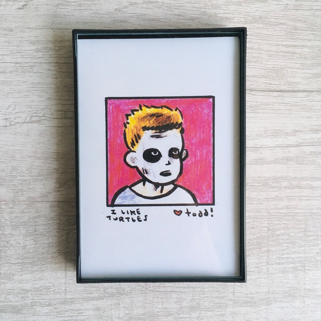 I Like Turtles Zombie Kid - Print, 4 X 6 Inches, Pop Culture, Framed ...