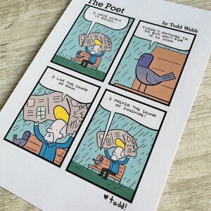 Comic Strip - the Sound of Sunshine - the Poet 4x6 Inch Print, Art ...