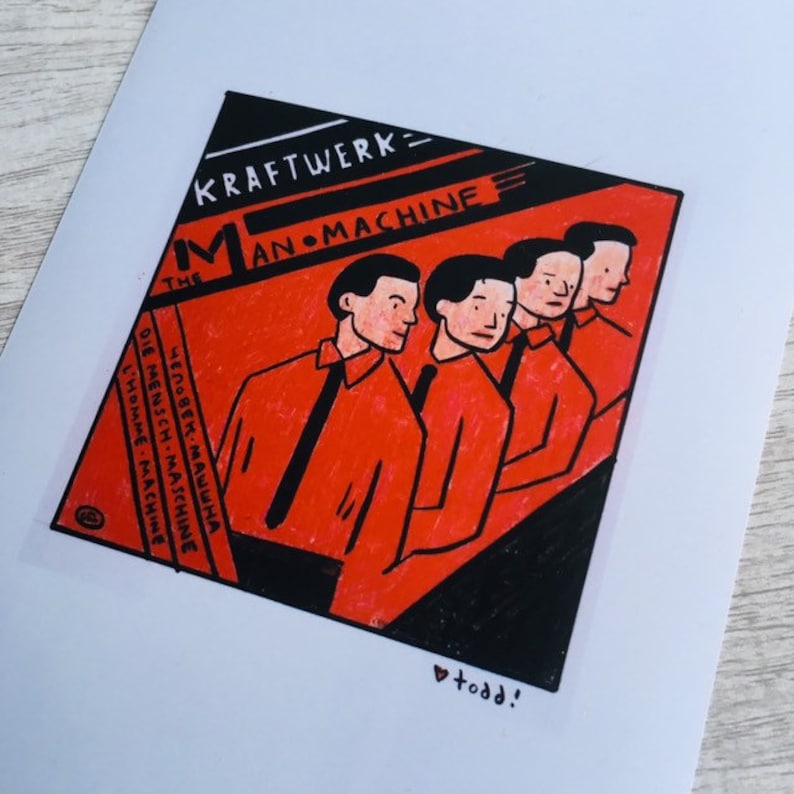 Kraftwerk The Man Machine Art Print 4 x 6 inches music | Etsy