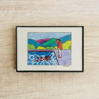 Bojack Horseman Swimming Pool Painting Hockney Canvas - Etsy