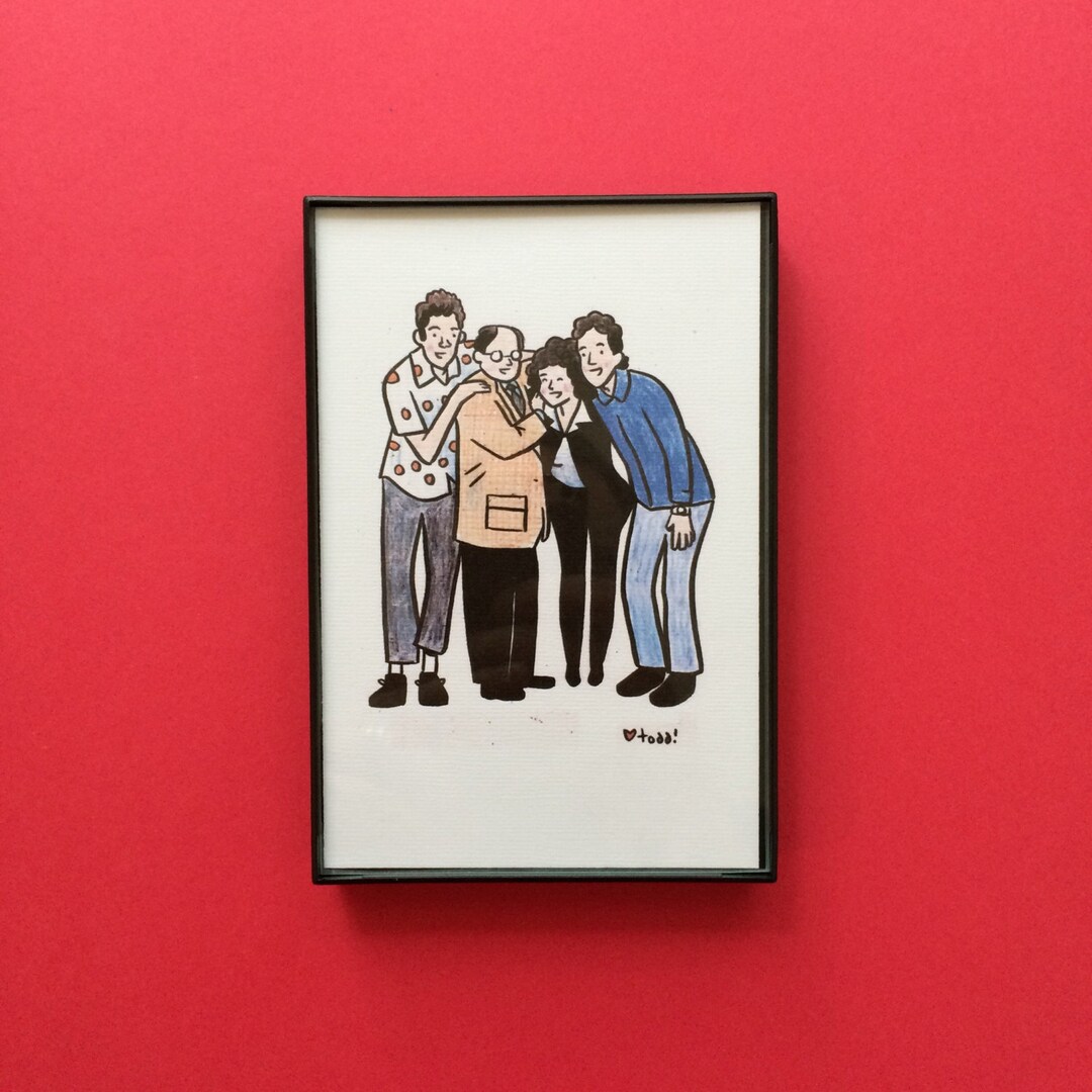 Seinfeld, 4 X 6 Inch Print, Crayon Drawing, Illustration, Jerry ...