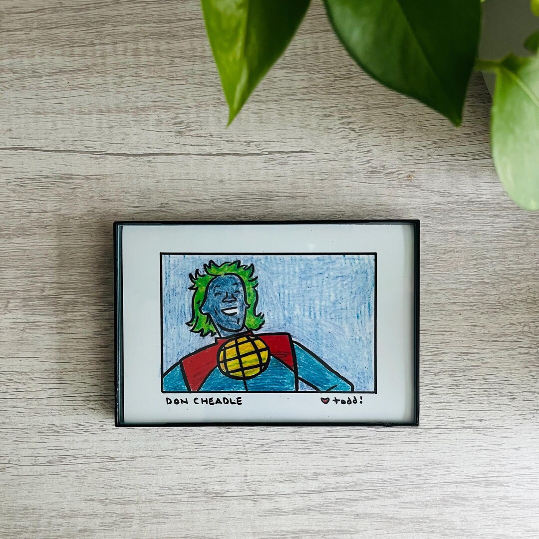 Don Cheadle as Captain Planet, 4 X 6 Inch Print, Crayon Drawing ...