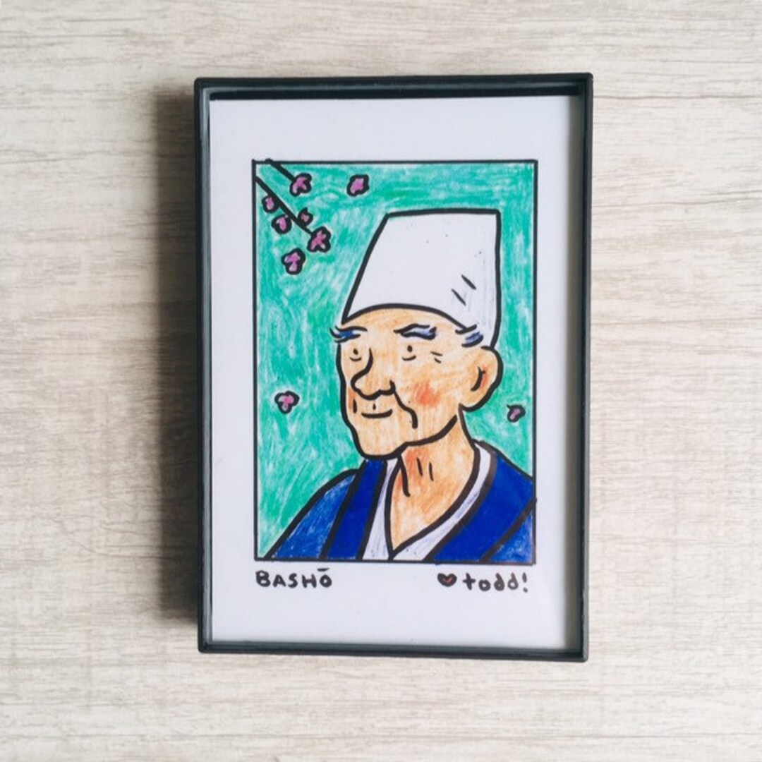 Matsuo Basho, Print, 4 X 6, Portrait, Art, Wall, Crayon, Poet, Gift ...
