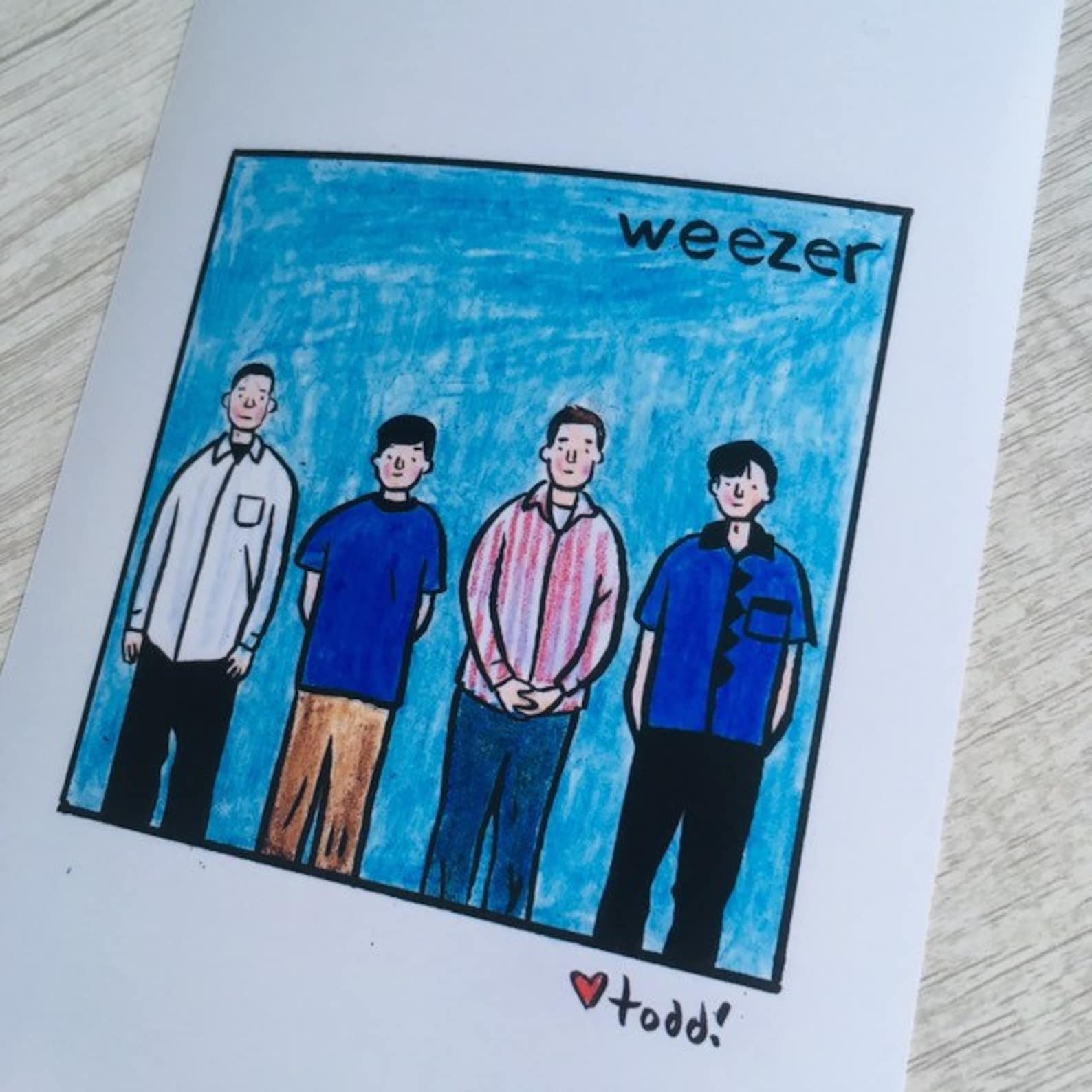 Weezer the Blue Album Art Print 4 X 6 Inches Music - Etsy