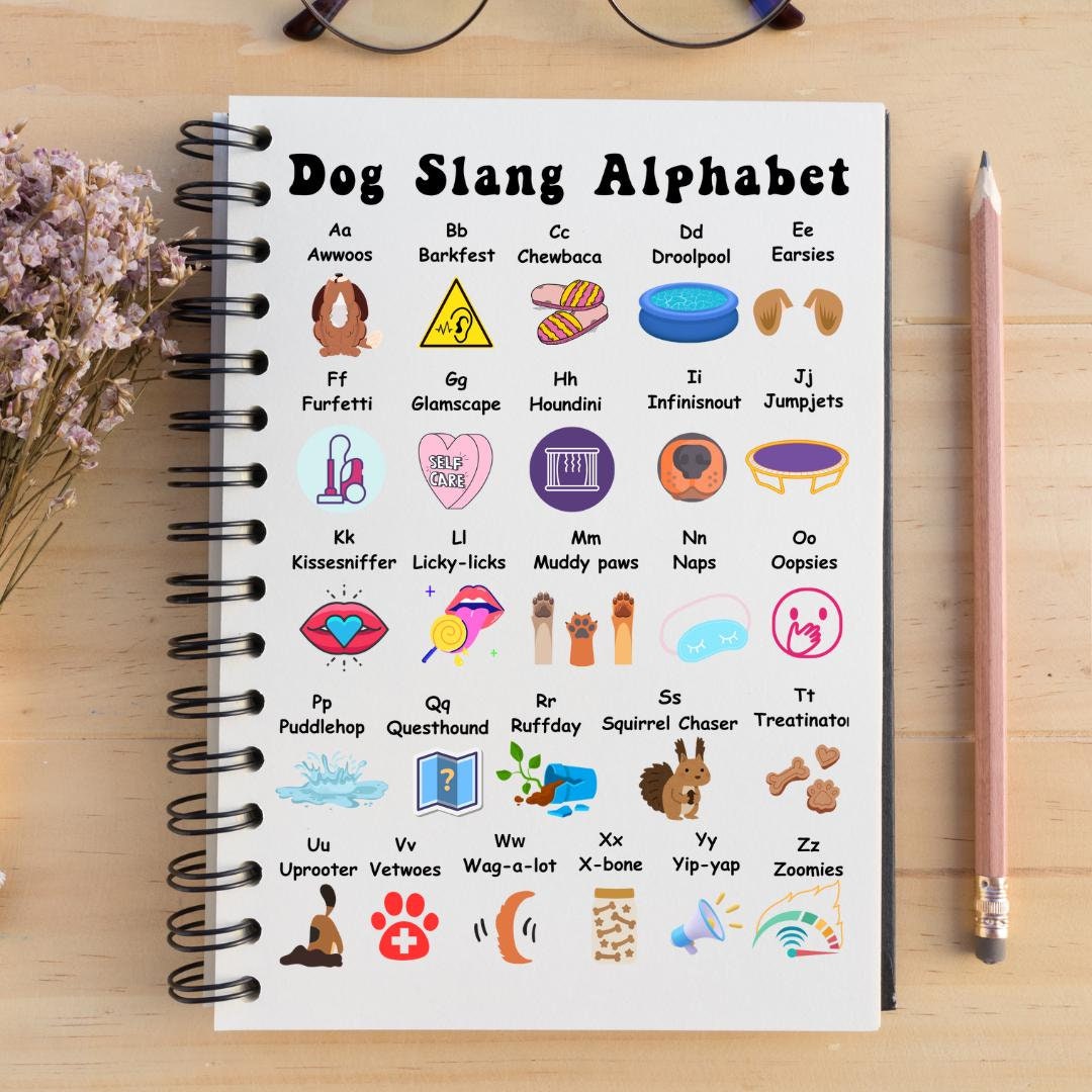 Dog Slang Alphabet Notebook: Funny Dog Lover Journal - A5 - Etsy