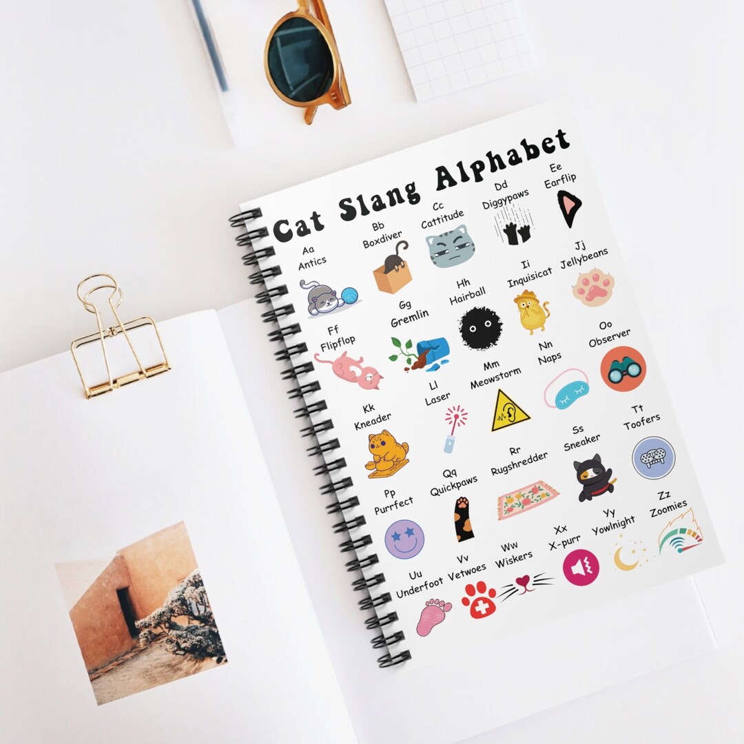 Cat Slang Alphabet Notebook: Funny Cat Lover Journal - Etsy