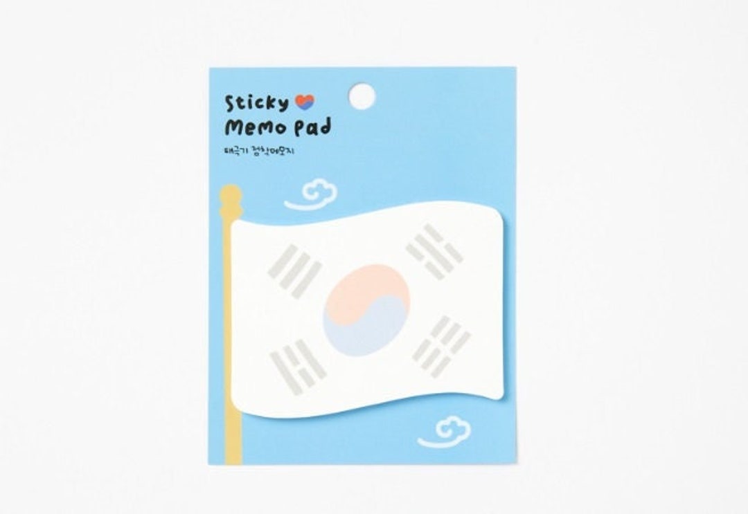 Korean Flag Shaped Stick Memo Pad Cute Korea Stationery /sticky Pad ...