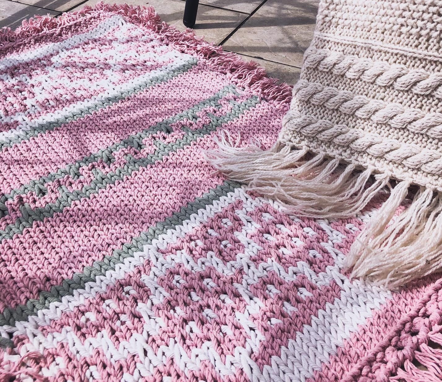 KNITTED RUG Pattern | Bath Matt | DIY : Easy to Knit Tutorial ...