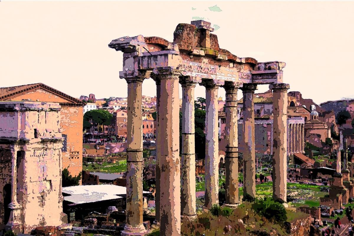 Prints Rome Italy The Forum pop art wall art Paper print on canvas ...