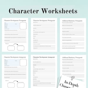 Character Development Worksheets for Novel Planning - Etsy