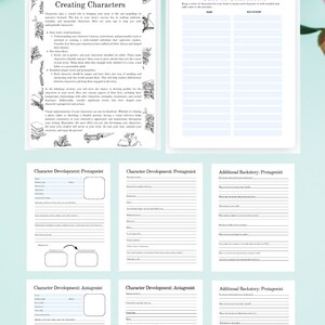 Character Development Worksheets for Novel Planning - Etsy