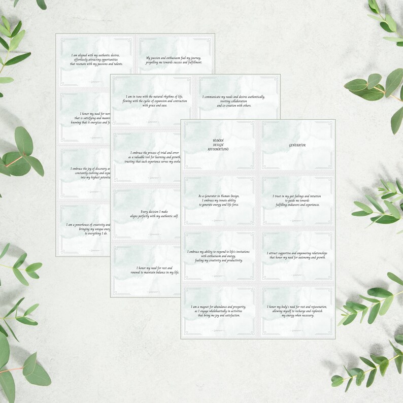 Human Design GENERATOR Affirmation Cards/printable/vision Board ...