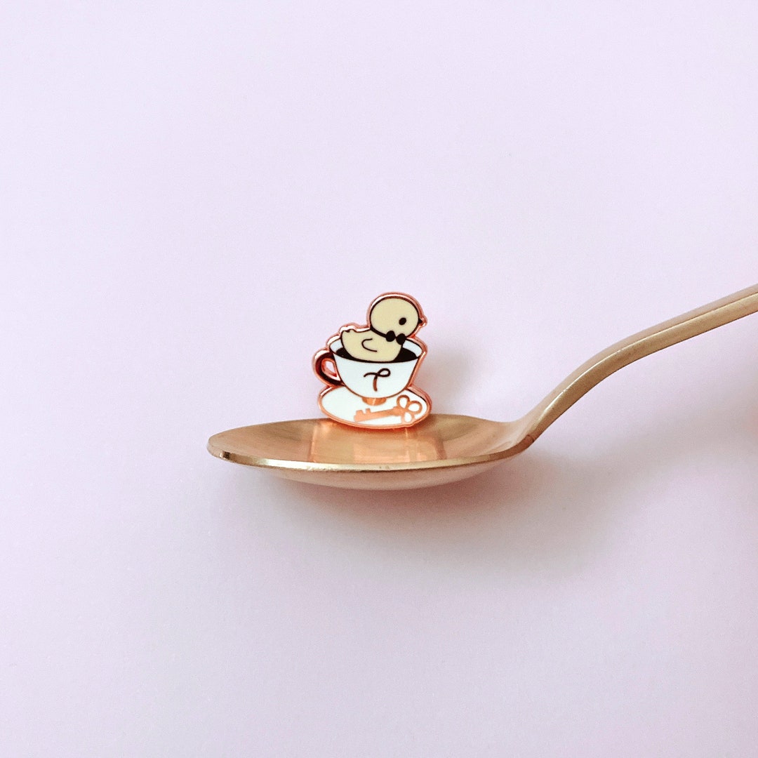 Duck in Teacup - Mini Enamel Pin - Etsy