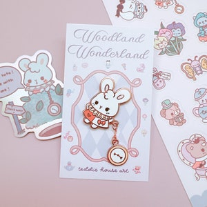 White Rabbit Wonderland Enamel Pin - Etsy