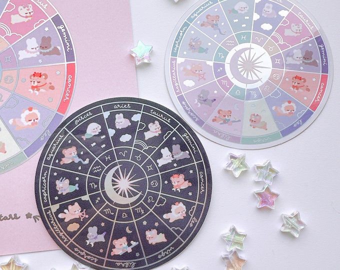 Zodiac Wheel - Constellation, Horoscope Holographic Sticker - Etsy