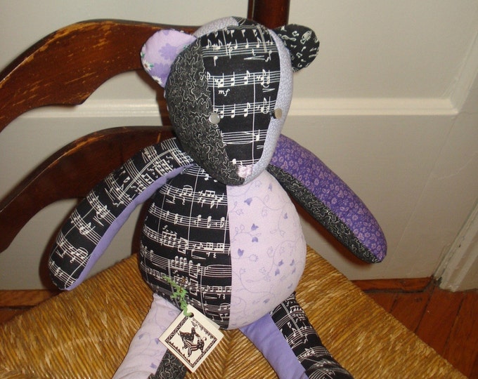 Quilted Teddy Bear Musical Notes II - Etsy