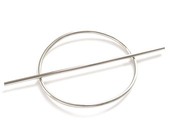 Minimal Brass Hair Pin Round Hair Piece Simple Hair | Etsy