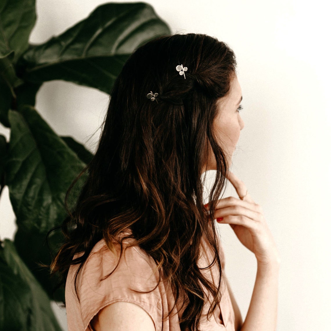 Modern Brass Hair Pin, Modern Bobby Pin, Circle Hair Pin, Tiny Hair ...