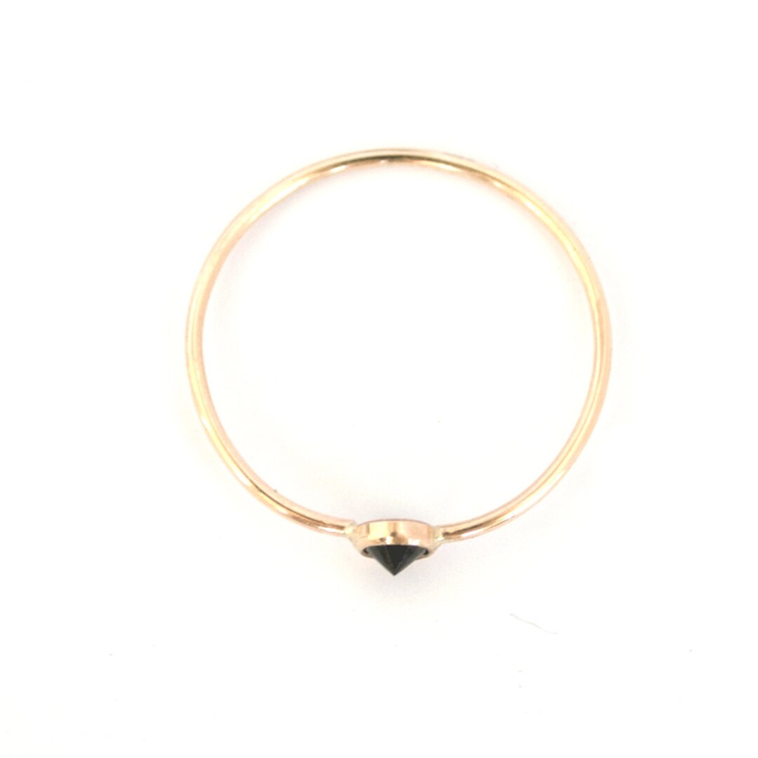 Tiny Black Spike Ring, Tiny Black Stone Stacking Ring, Black Spinel ...