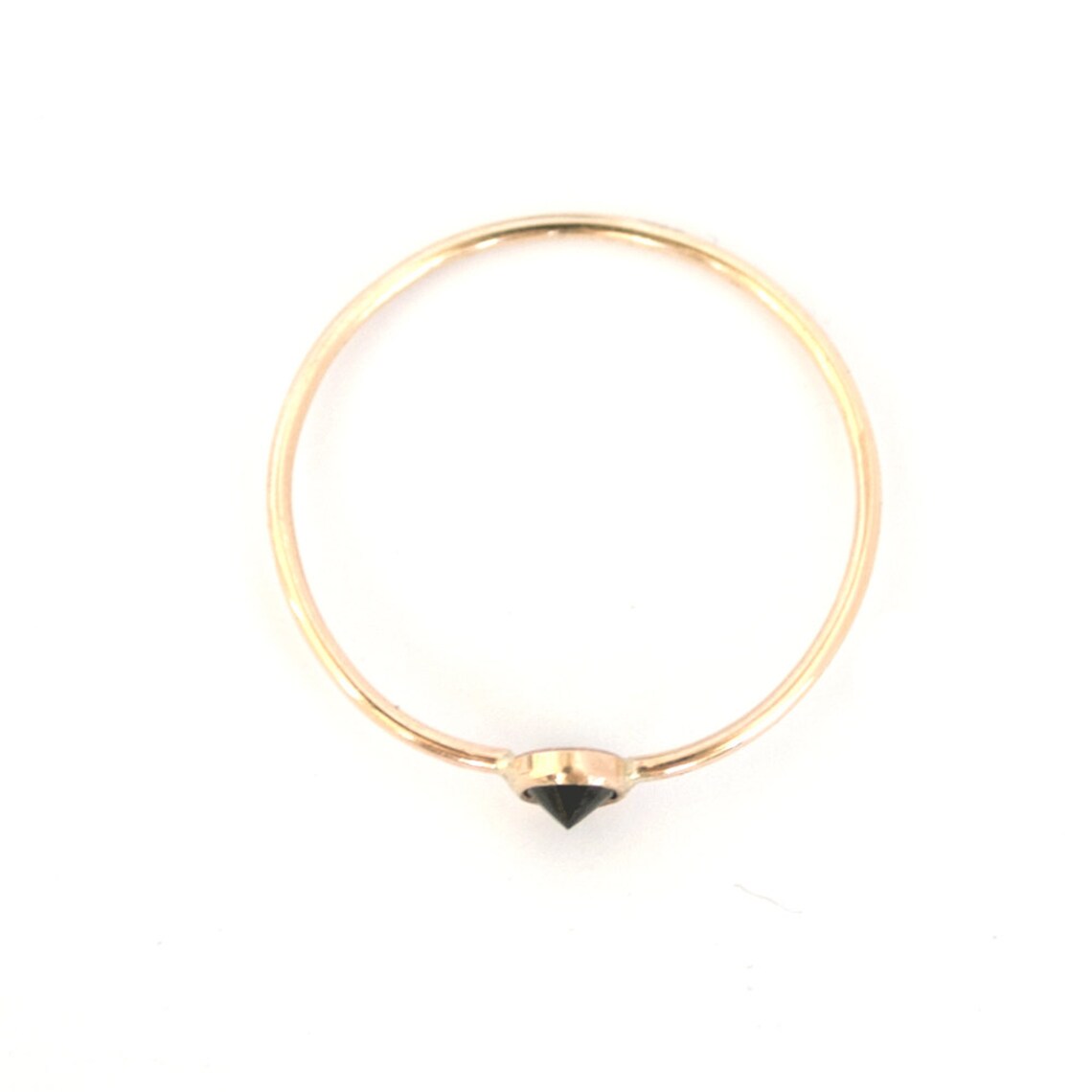 Tiny Black Spike Ring, Tiny Black Stone Stacking Ring, Black Spinel ...