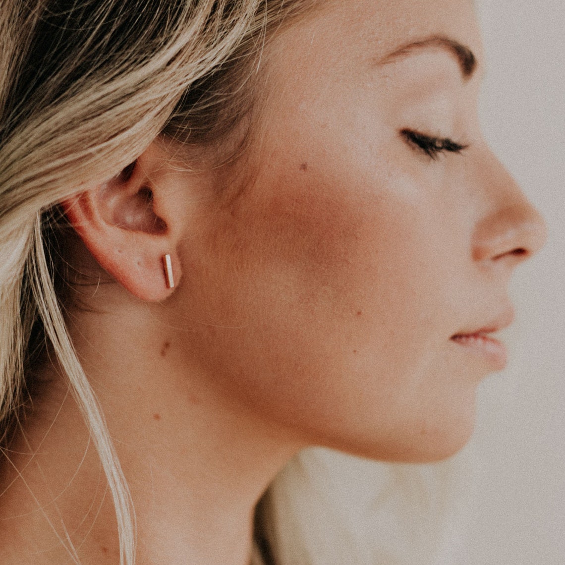Tiny Bar Posts Gold Bar Studs Mini Gold Studs Minimal Gold | Etsy