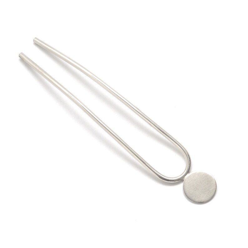 Modern Silver Hair Pin, Mini Hair Pin, Circle Hair Stick, Tiny Silver ...