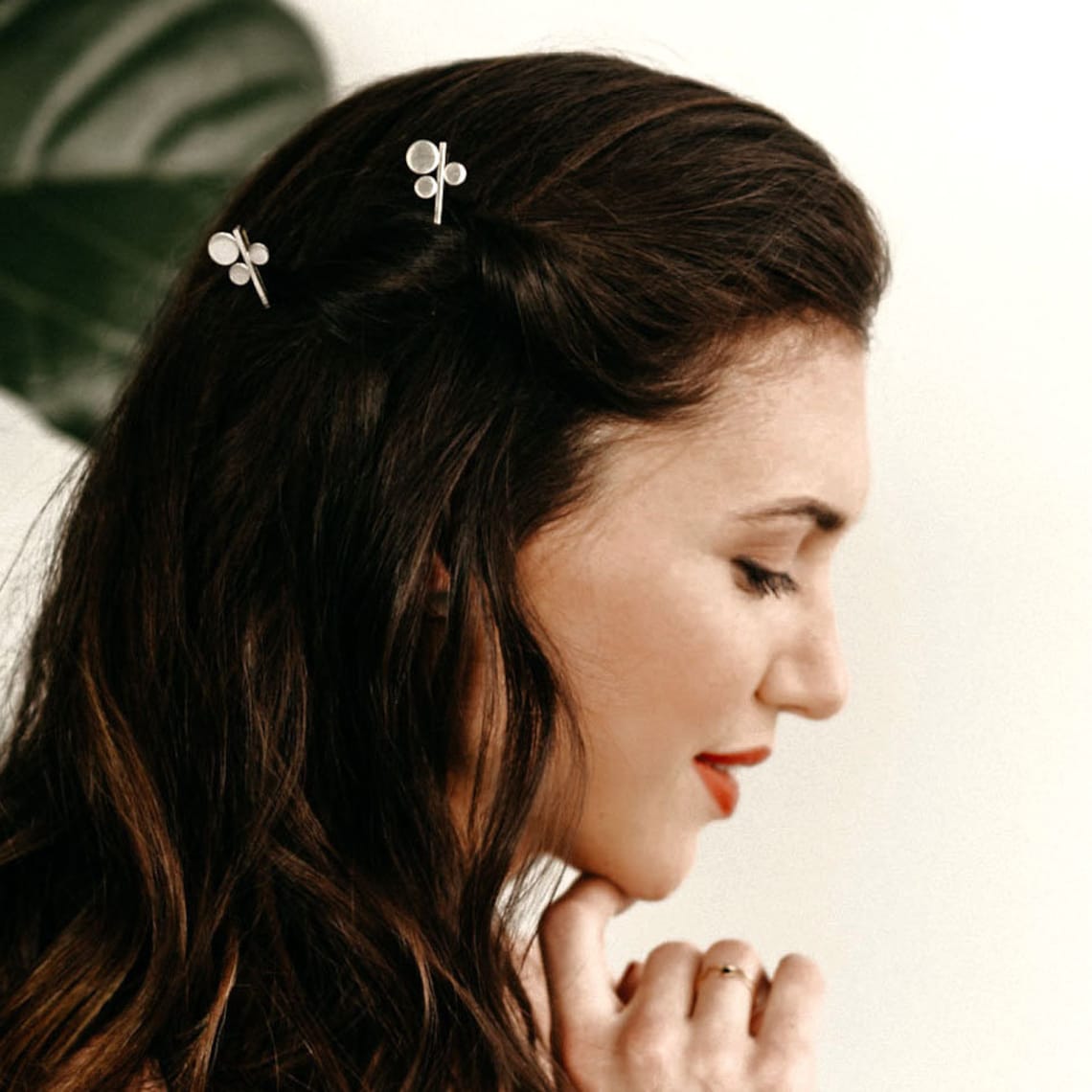 Modern Brass Hair Pin, Modern Bobby Pin, Circle Hair Pin, Tiny Hair ...