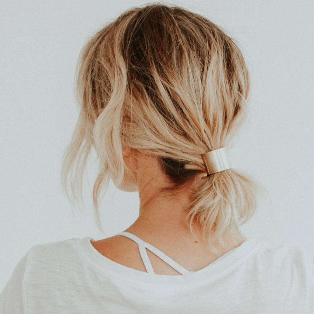 Brass Pony Tail Cover Modern Hair Tie Cover Metal Hair | Etsy