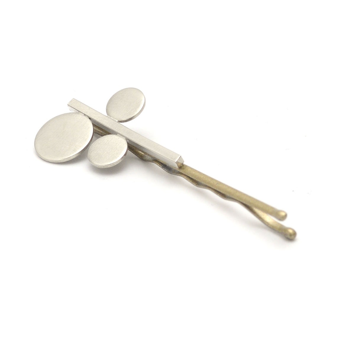 Modern Brass Hair Pin, Modern Bobby Pin, Circle Hair Pin, Tiny Hair ...