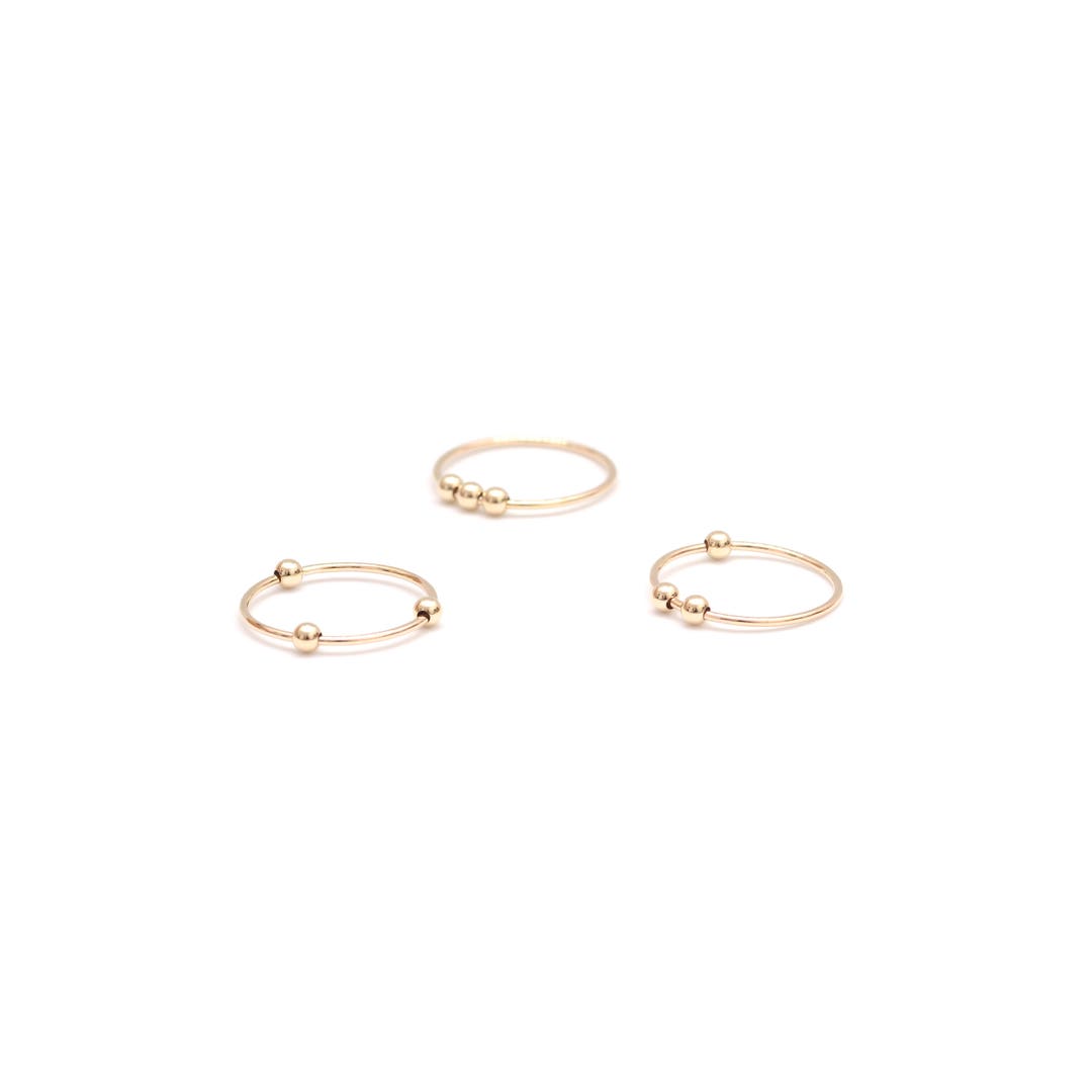 Playful Bead Stacking Ring, Metal Spinning Ring, Anxiety Ring, Dainty ...