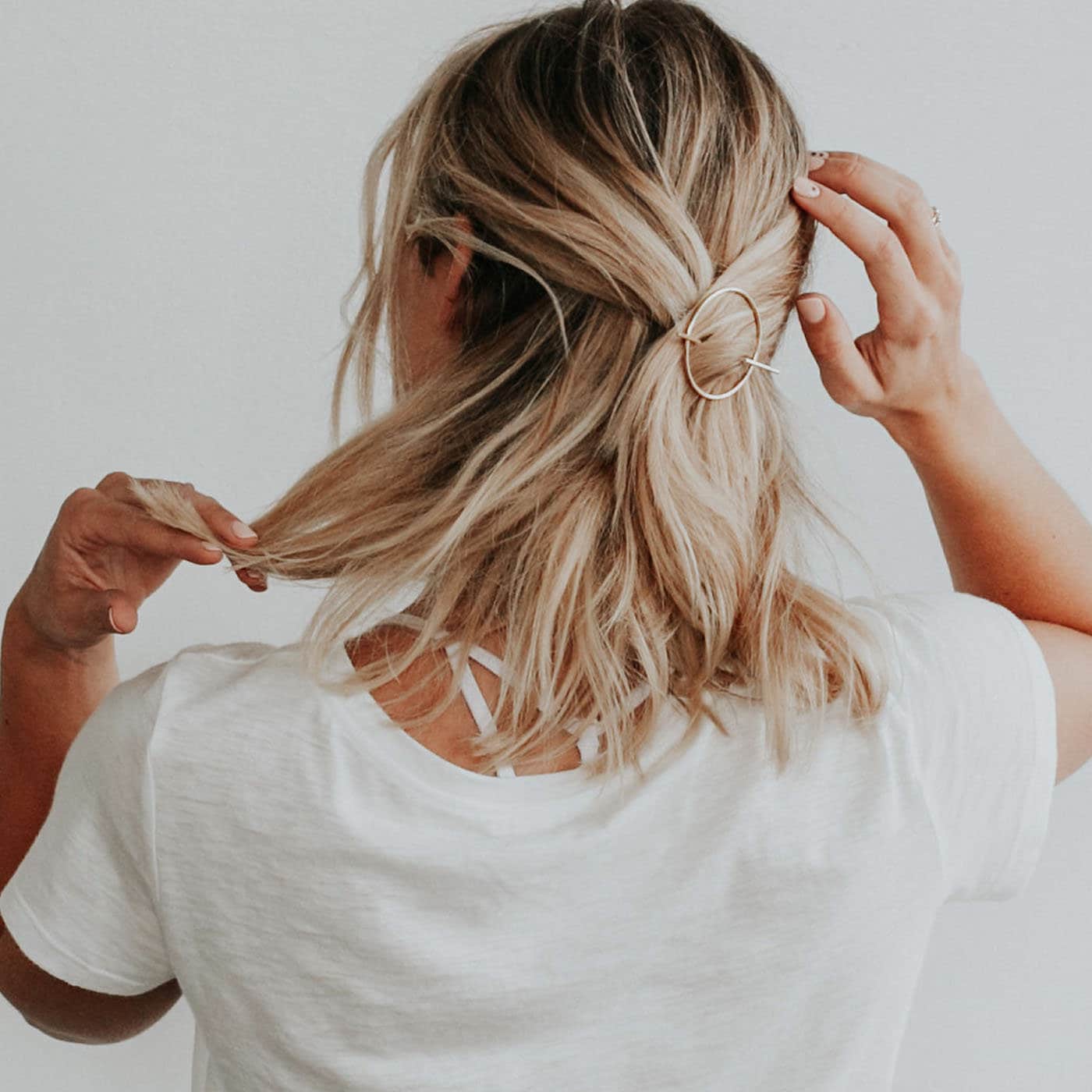 Minimal Silver Hair Pin Round Hair Piece Simple Hair - Etsy