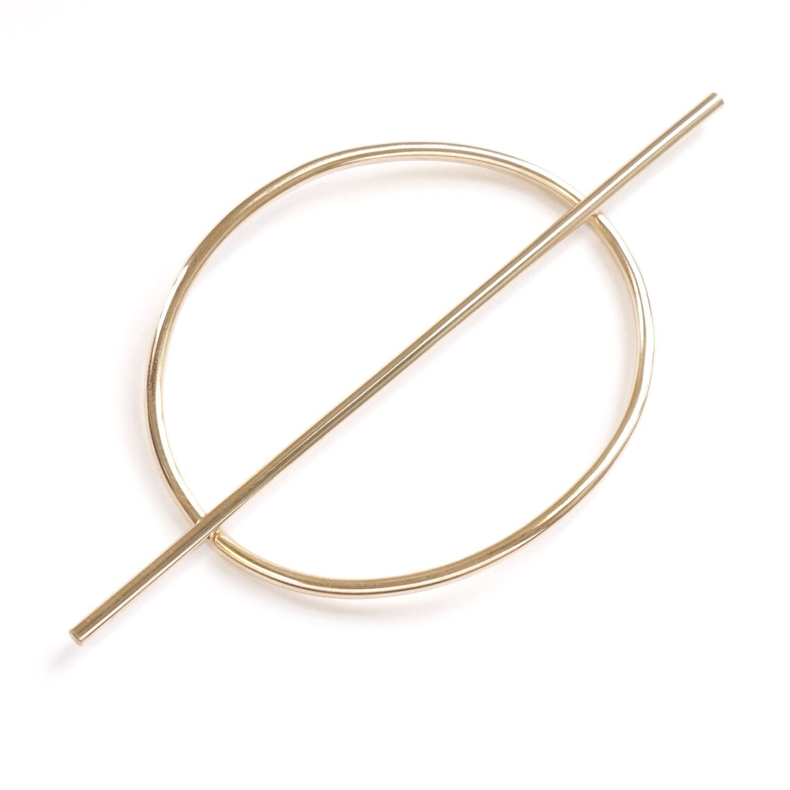 Minimal Brass Hair Pin Round Hair Piece Simple Hair - Etsy