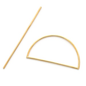 Half Moon Hair Pin, Minimal Brass Hair Pin, Simple Hair Accessory, Fine ...