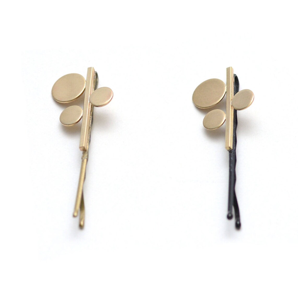 Modern Brass Hair Pin, Modern Bobby Pin, Circle Hair Pin, Tiny Hair ...