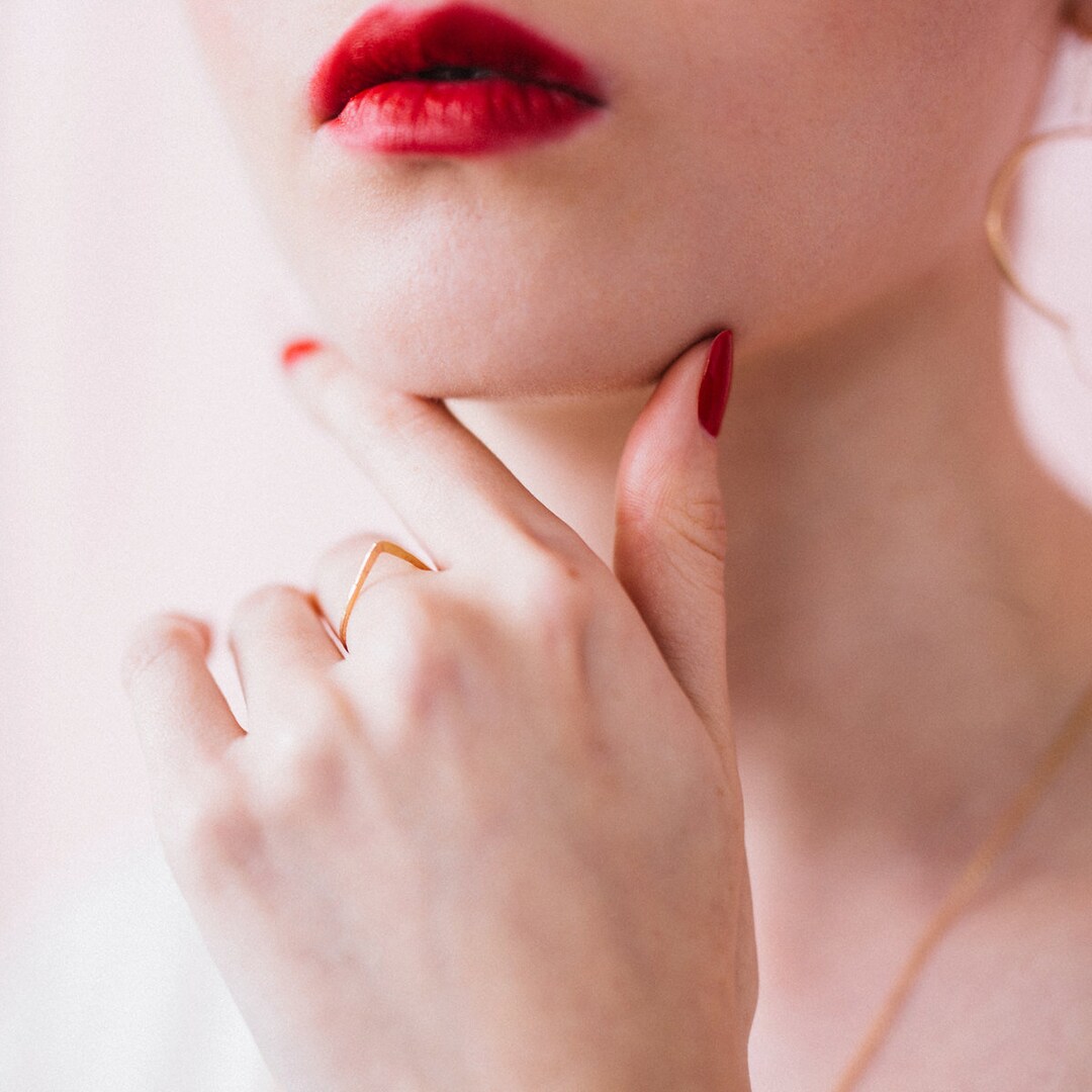 Drop Stacking Ring, Gold Drop Ring, 14k Gold Fill Stacking Ring, Dainty ...