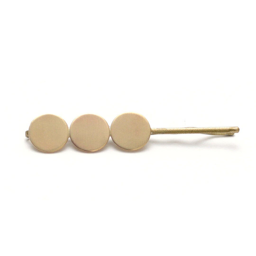 Circle Bobby Pin, Modern Brass Hairpin, Tiny Hair Accessory, Brass ...