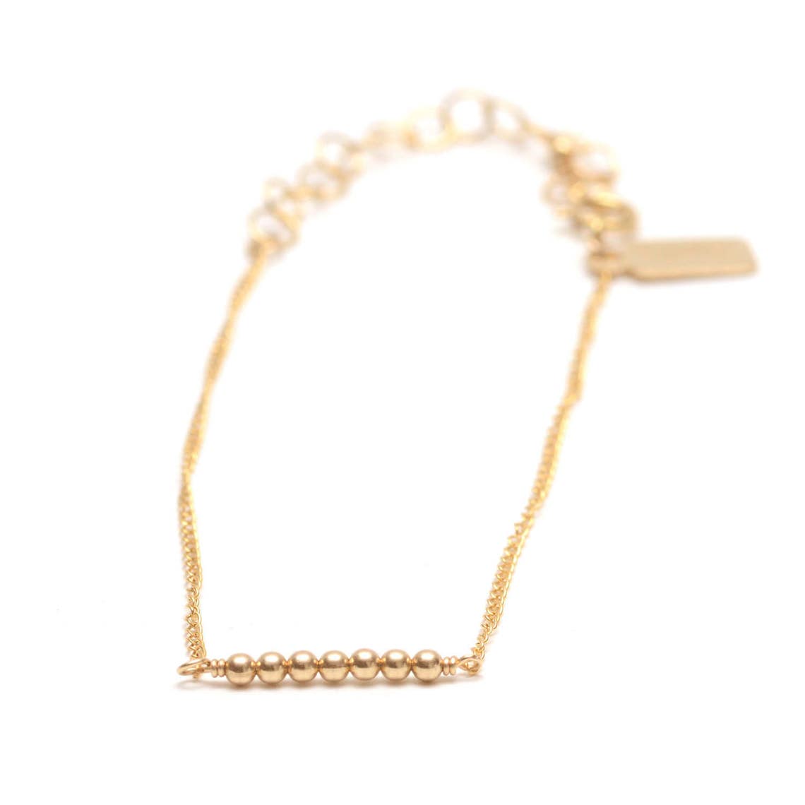 Tiny Gold Beaded Chain Bracelet Delicate Dainty 14k Gold - Etsy
