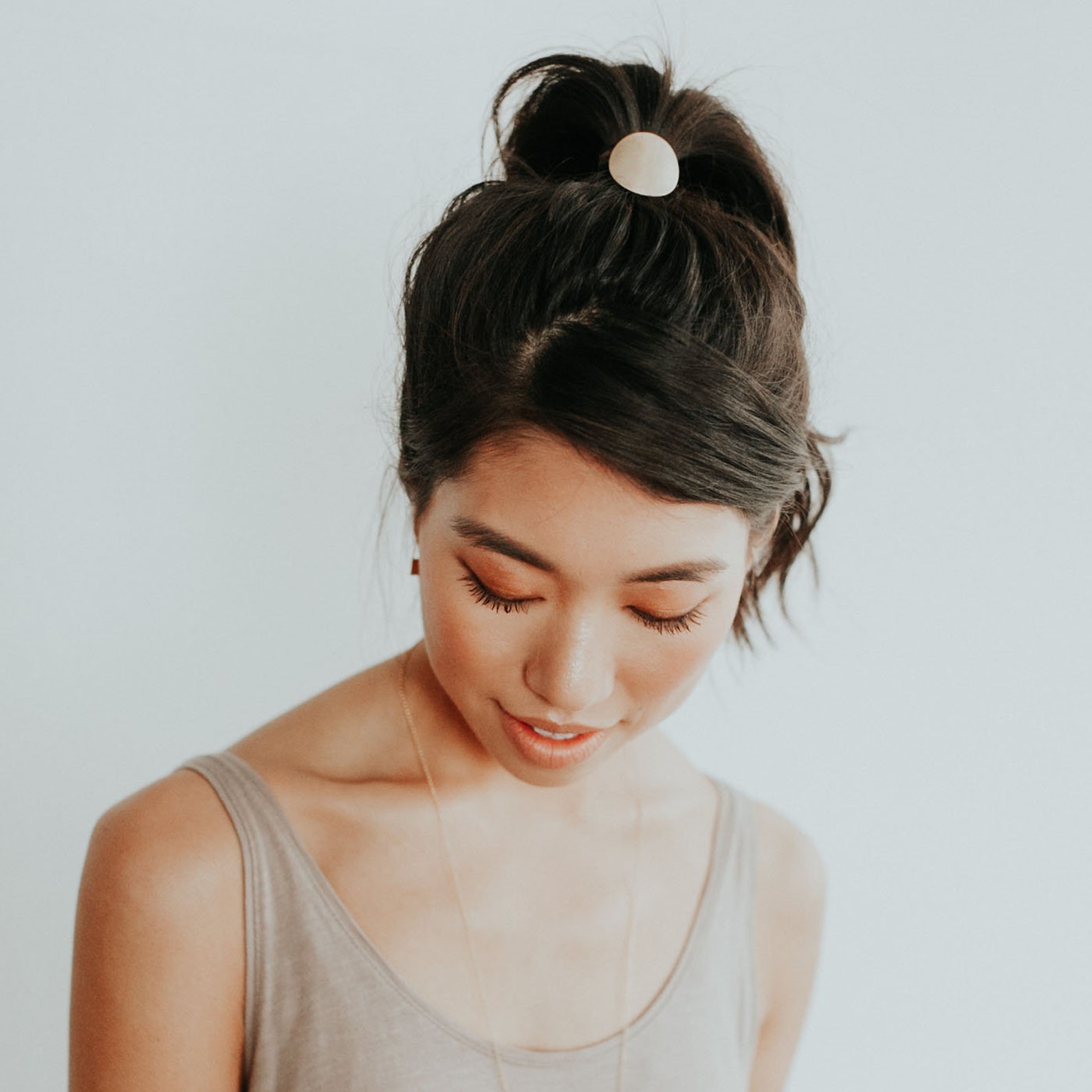 Brass Pony Tail Cover Modern Hair Tie Cover Metal Hair - Etsy