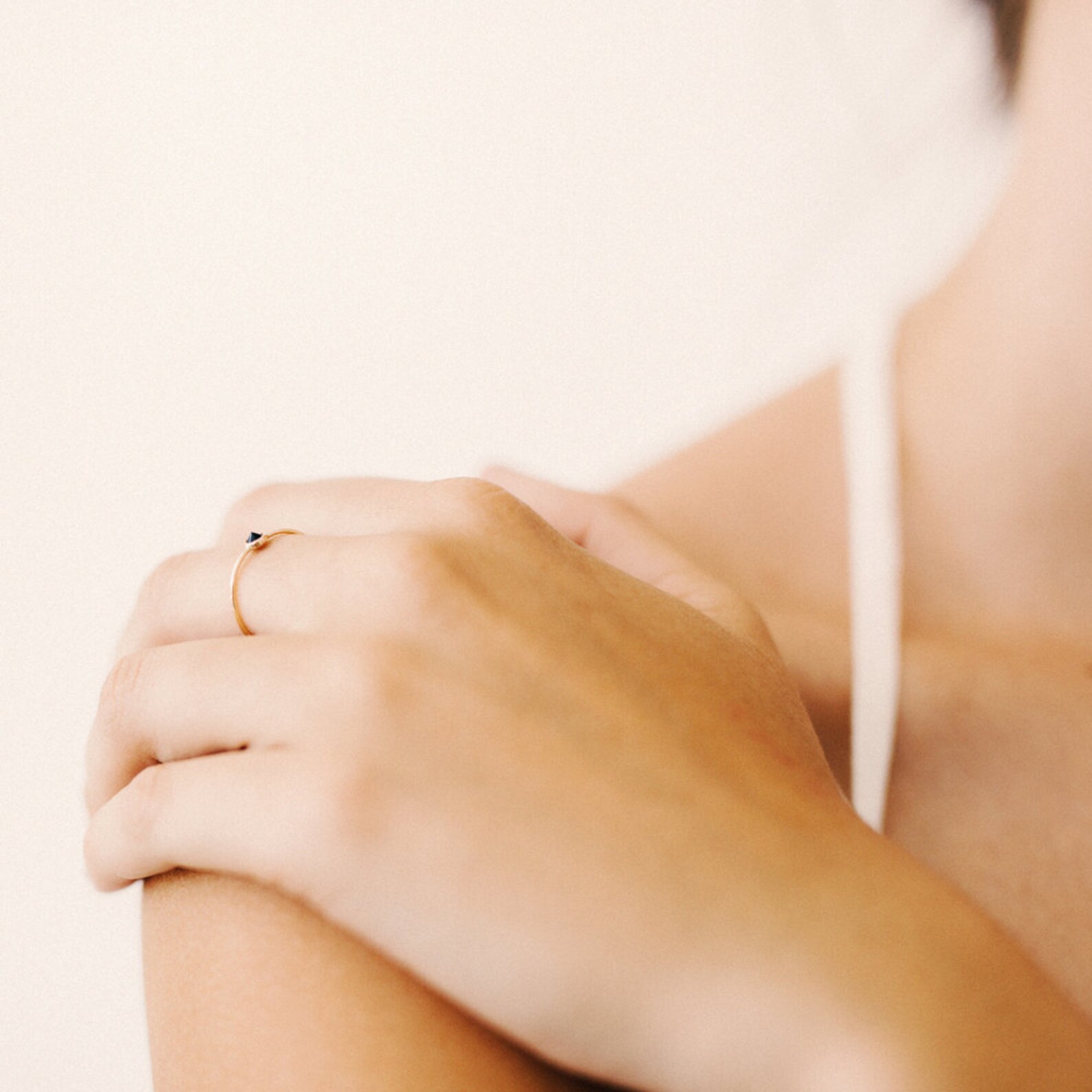 Tiny Black Spike Ring, Tiny Black Stone Stacking Ring, Black Spinel Ring, Black + Gold Ring ...