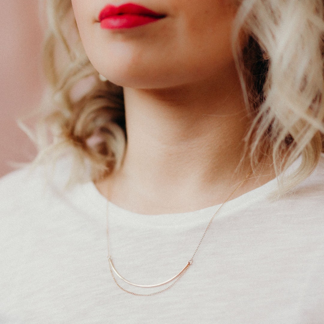 Delicate Gold Chain Necklace, Modern, Simple, Dainty, Minimal Gold ...