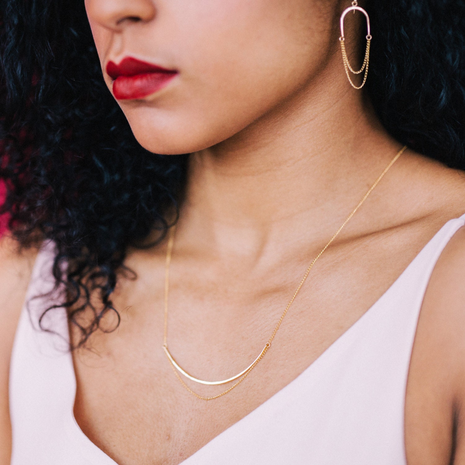 Delicate Gold Chain Necklace Modern Simple Dainty Minimal - Etsy
