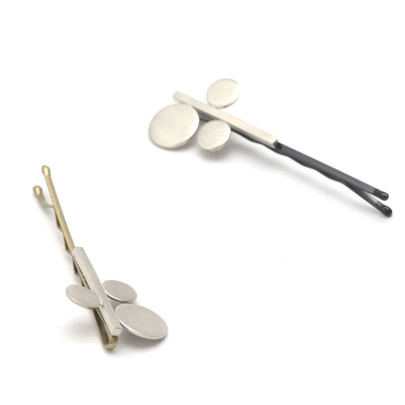Modern Brass Hair Pin, Modern Bobby Pin, Circle Hair Pin, Tiny Hair ...