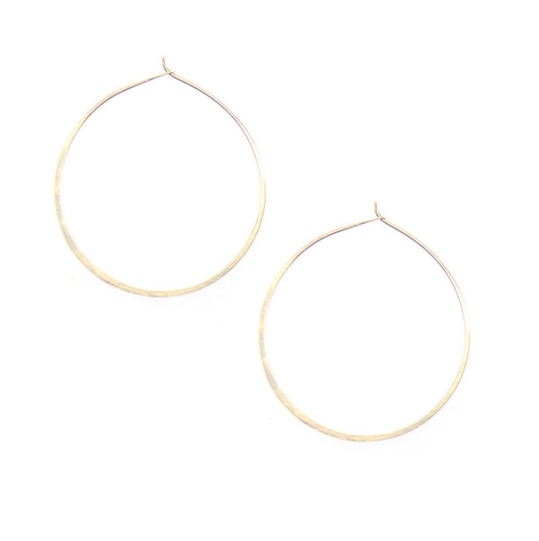 Simple Classic Round Hoop, Minimal Hoop Earring, 14k Gold Fill Hoop ...