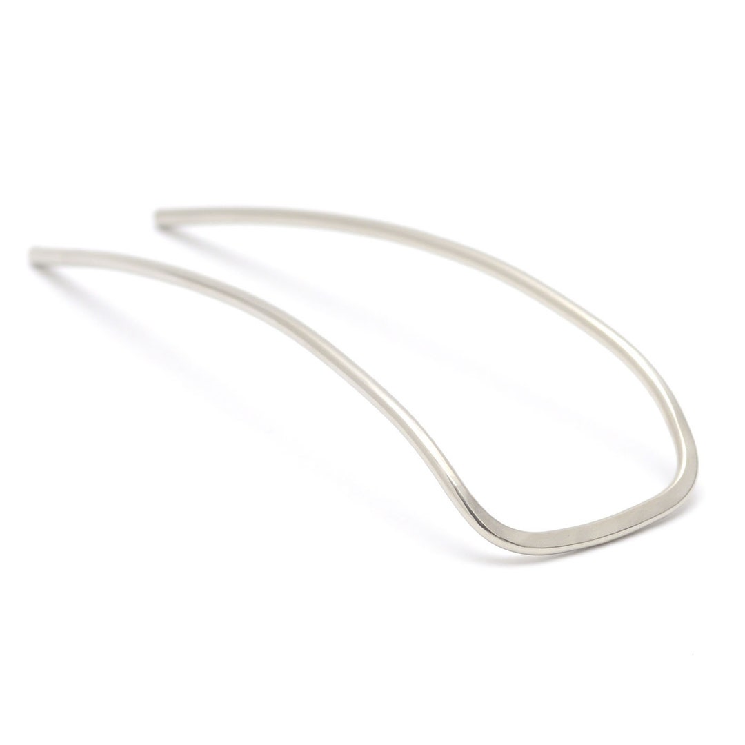 Basic Silver Hair Pin, Simple Metal Hair Pin, Silver Hair Stick, Solid ...