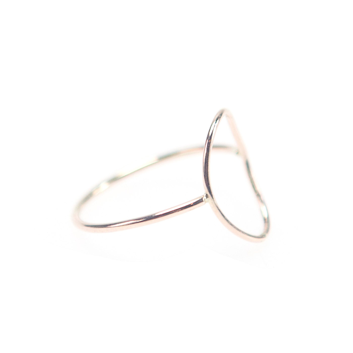 Thin Gold Circle Ring Gold Wire Open Circle Shaped Oval | Etsy